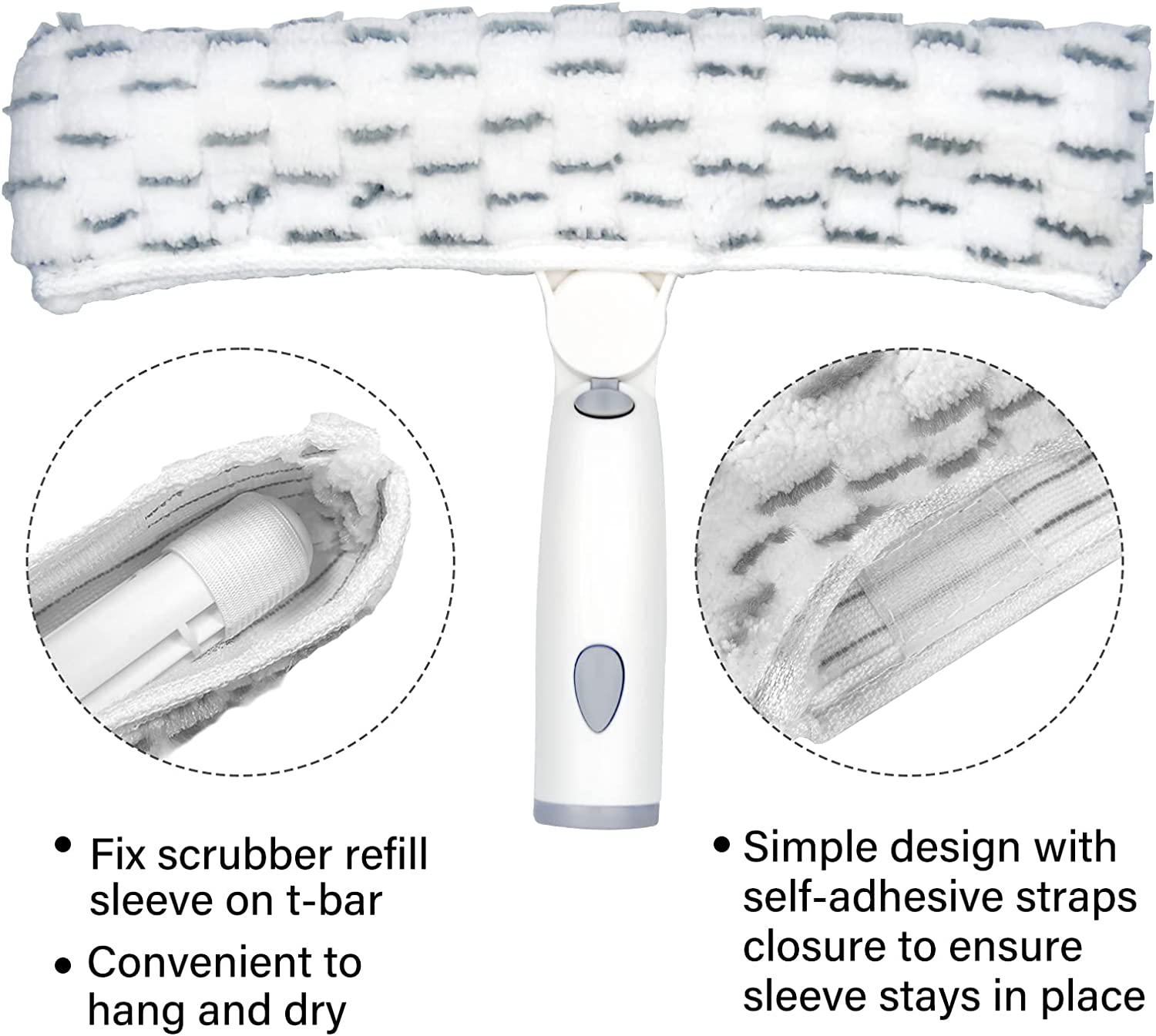 Window Scrubber Refill Sleeve, Microfiber Washer Replacement Cover – ITTAHO