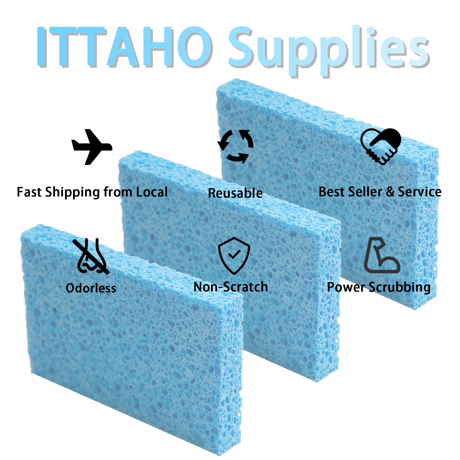 Heavy Duty Cellulose Sponges, All-Purpose Non-Scratch Cleaning Sponge ...